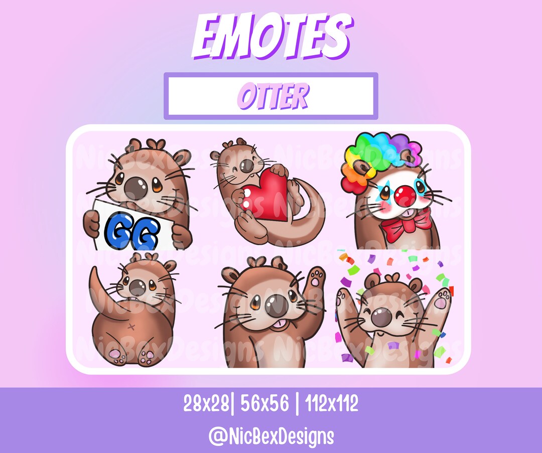 Otter Twitch Emotes / Bit Badges / Streamer / Youtube / Twitch Emotes ...