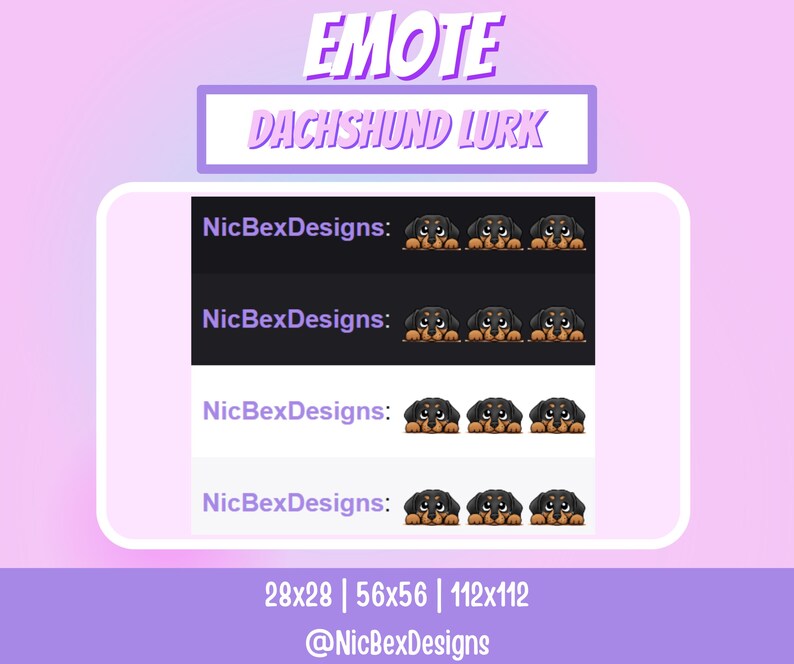 Dachshund Lurk Twitch Emote / Streamer / Youtube / Lurk Stream Emote ...