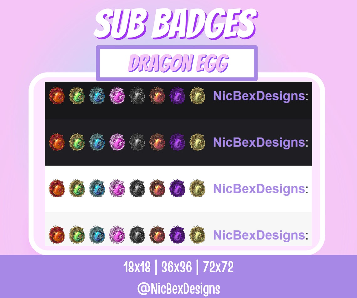 Dragon Egg Twitch Sub Badges / Bit Badges / Streamer / Youtube / Cheer ...