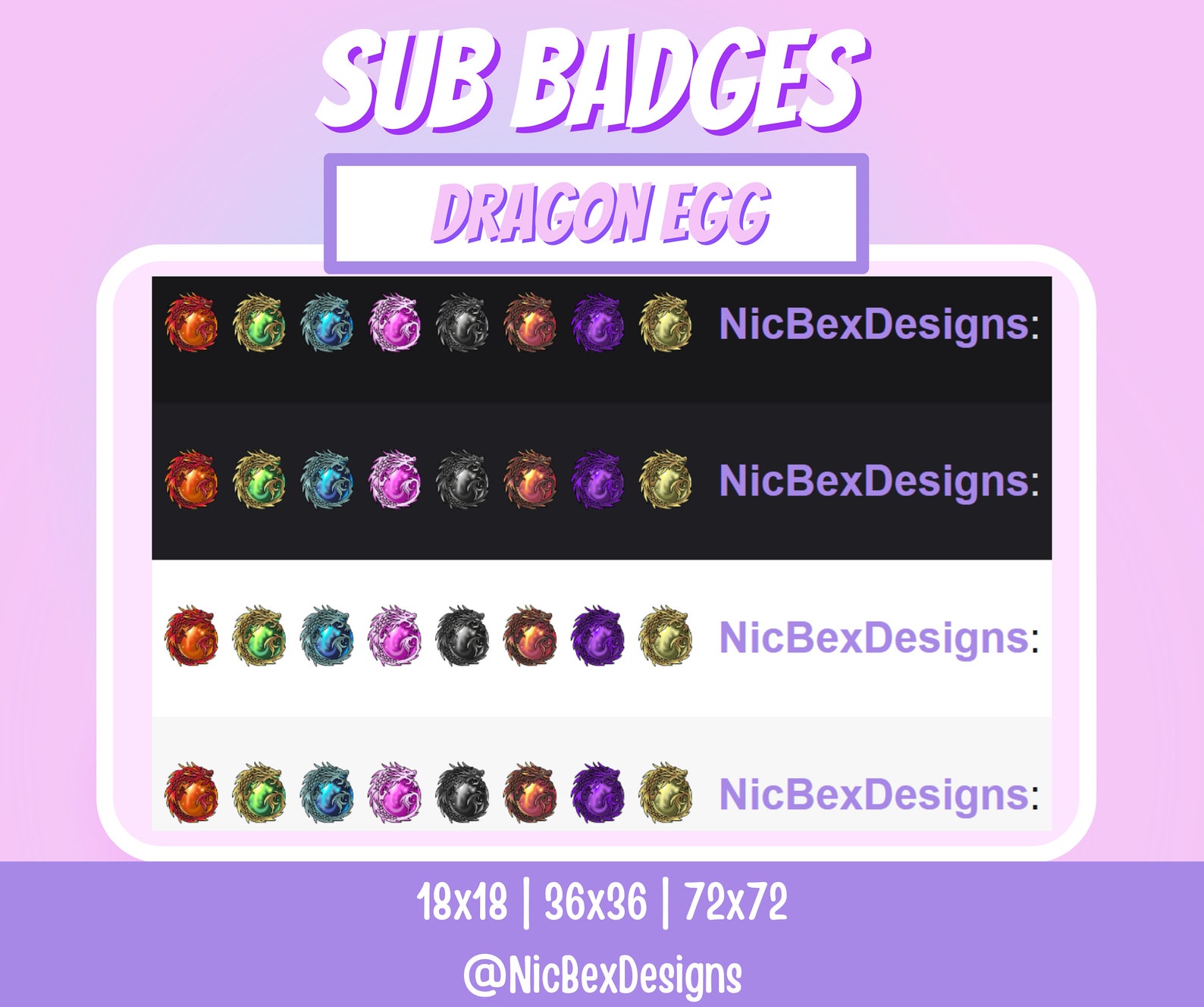 Dragon Egg Twitch Sub Badges / Bit Badges / Streamer / Youtube / Cheer ...