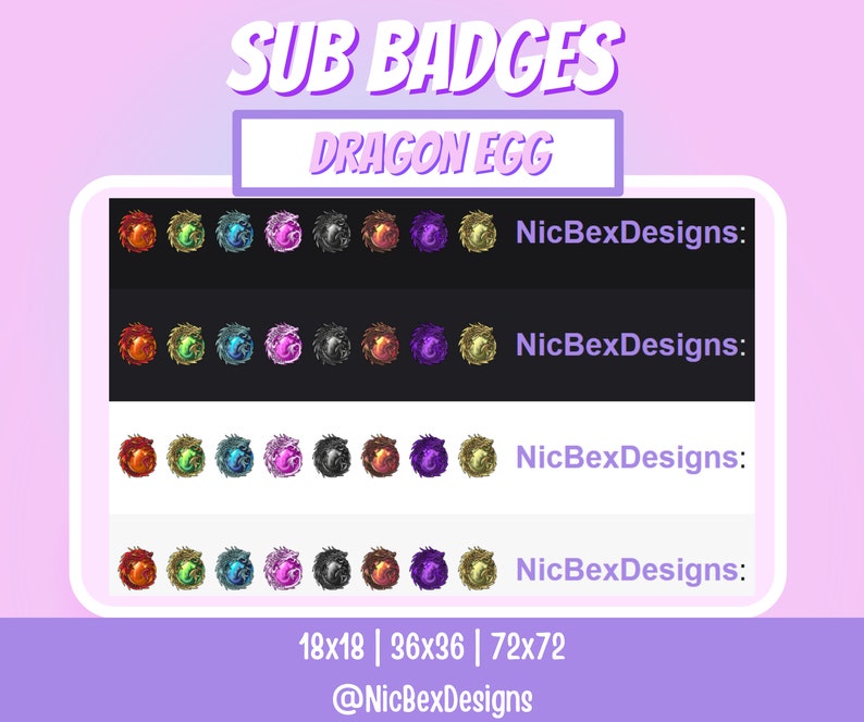 Dragon Egg Twitch Sub Badges / Bit Badges / Streamer / Youtube / Cheer Badges/ Stream Badges ...
