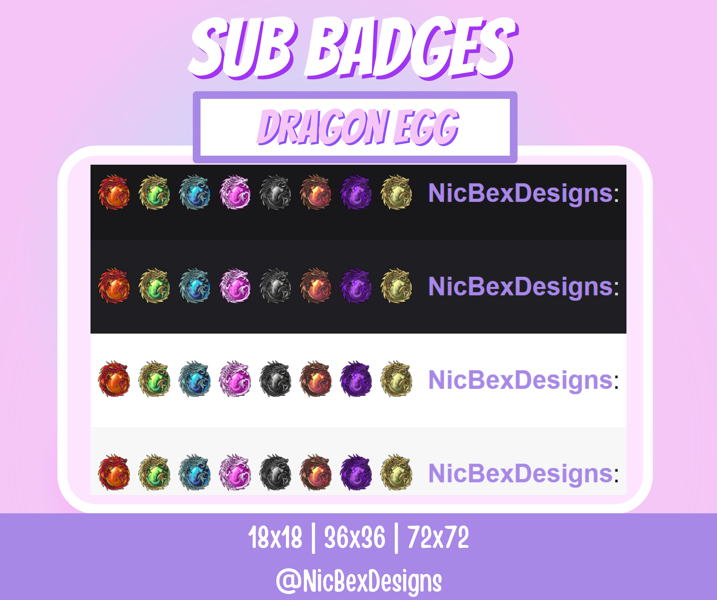 Dragon Egg Twitch Sub Badges / Bit Badges / Streamer / Youtube / Cheer ...