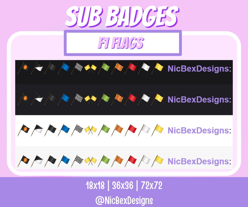 F1 Flag Twitch Sub Badges & Emotes / Bit Badges / Streamer / Youtube ...