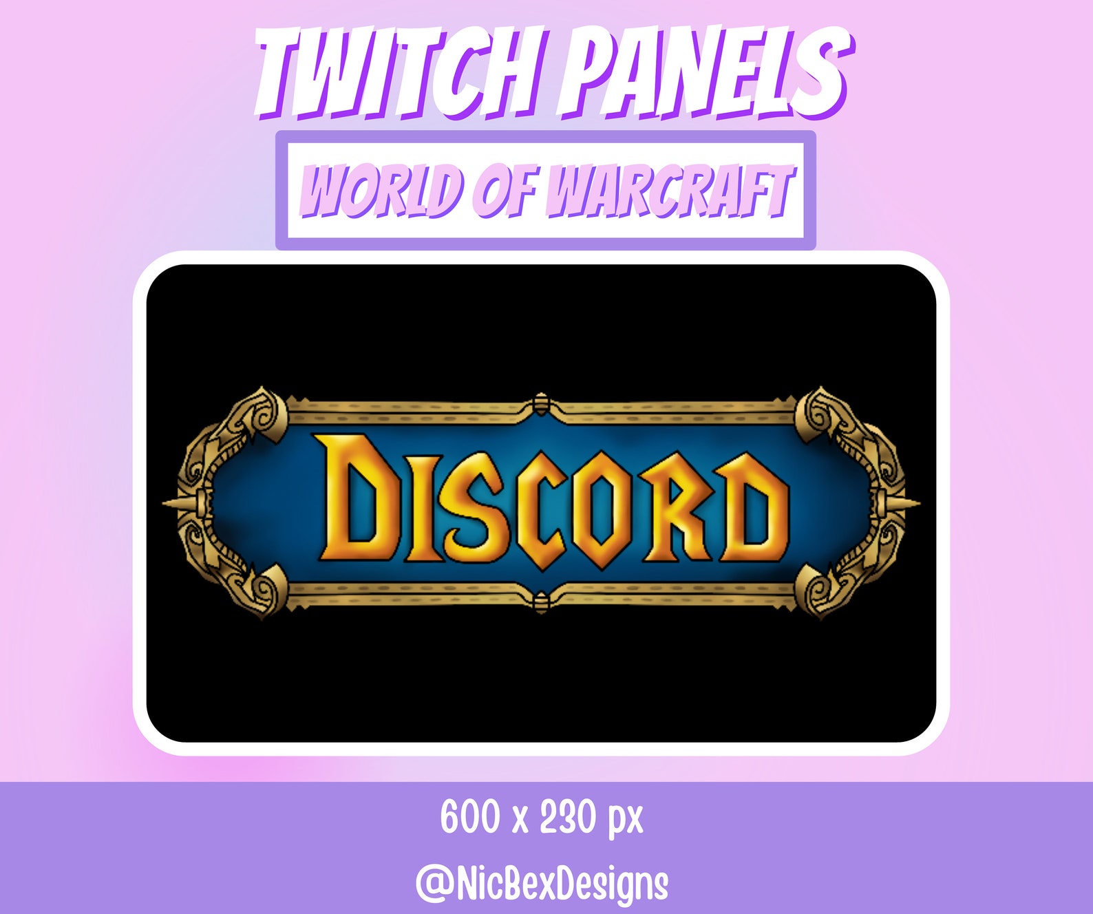 Wow Twitch Panels / Bit Badges / Youtube / Wow Overlay / Classic Twitch ...