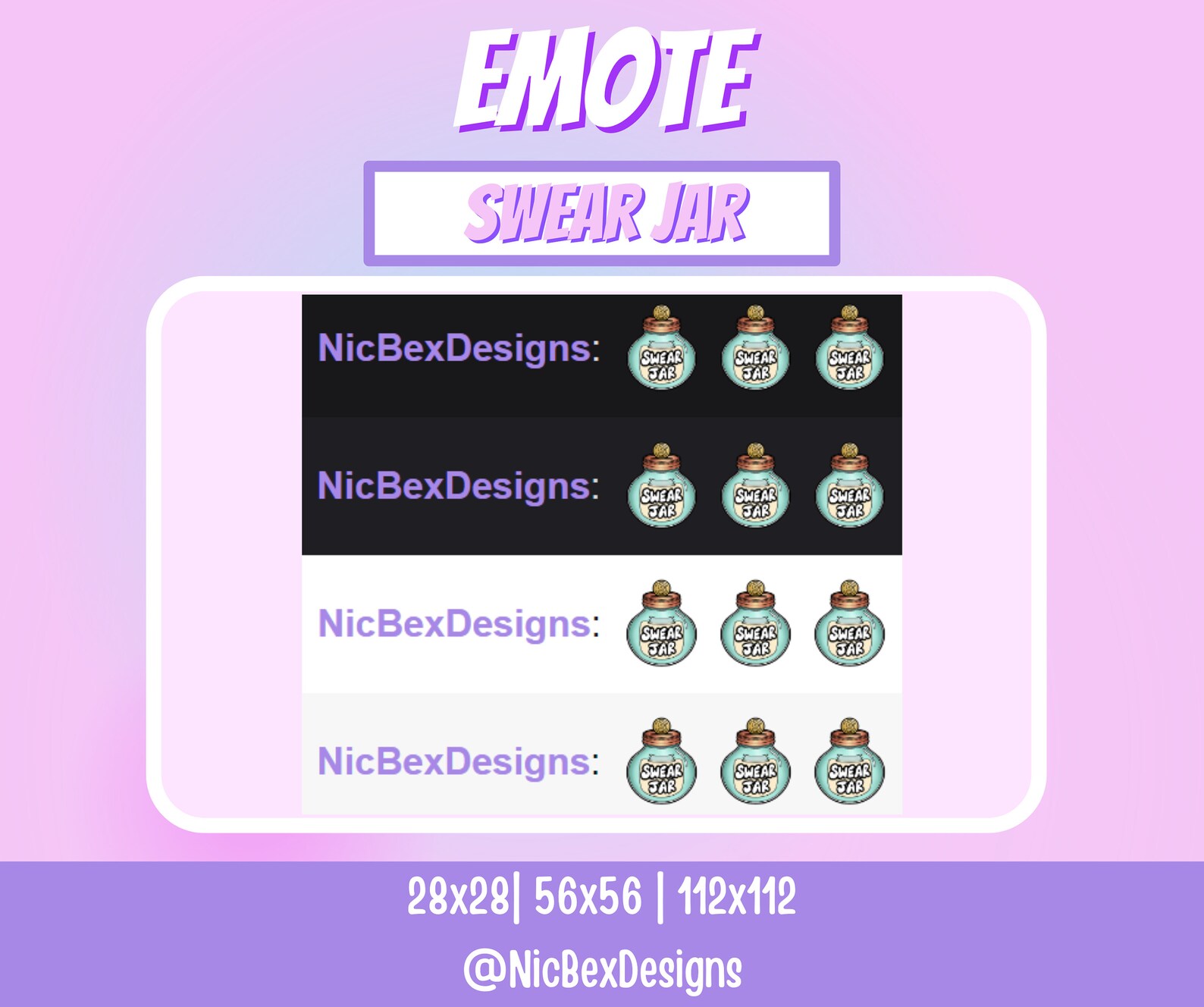 Swear Jar Twitch Emote / Streamer / Youtube / Swear Jar Emote / Swear ...