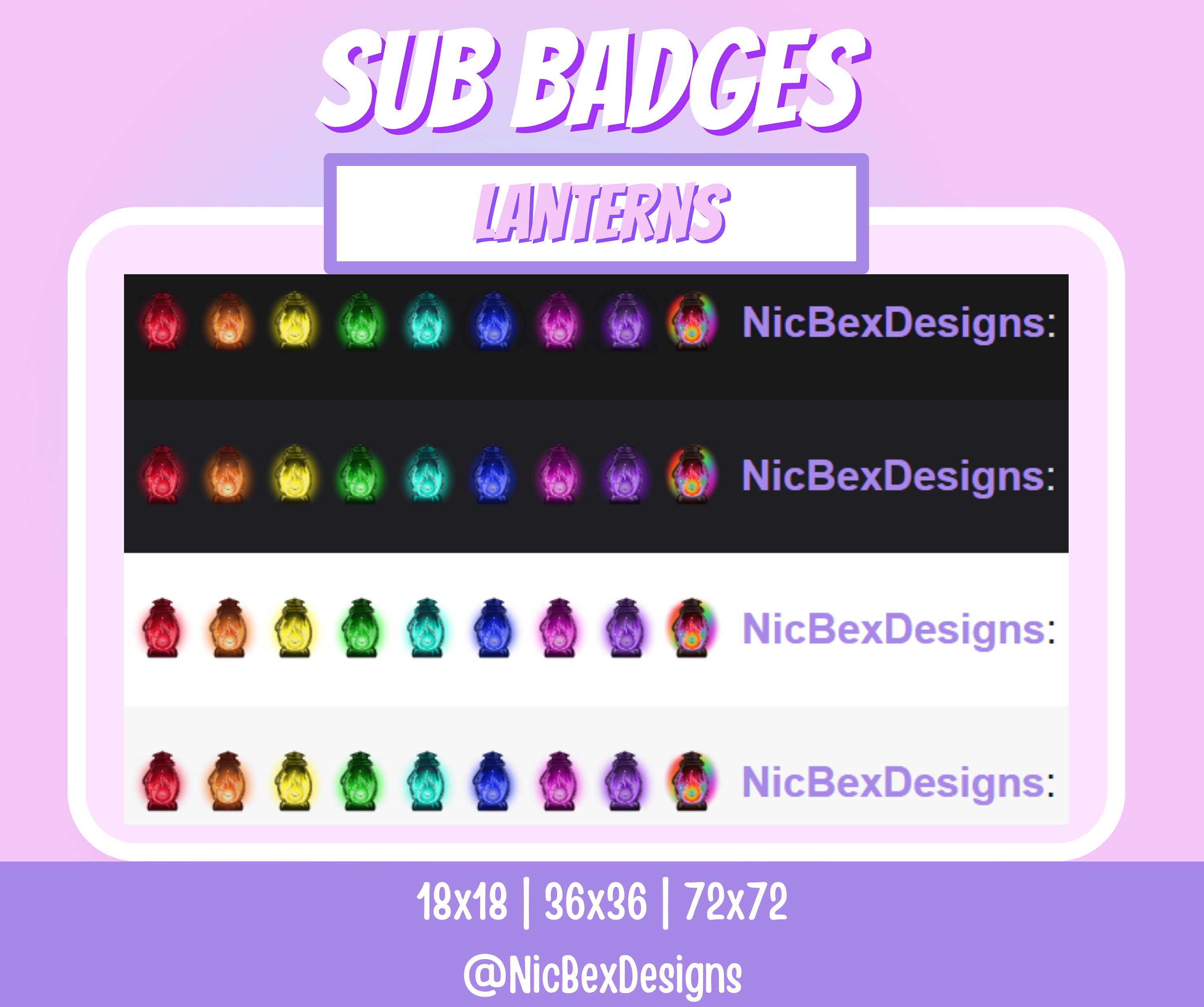 Lantern Twitch Sub Badges / Bit Badges / Youtube / Cheer Badges ...