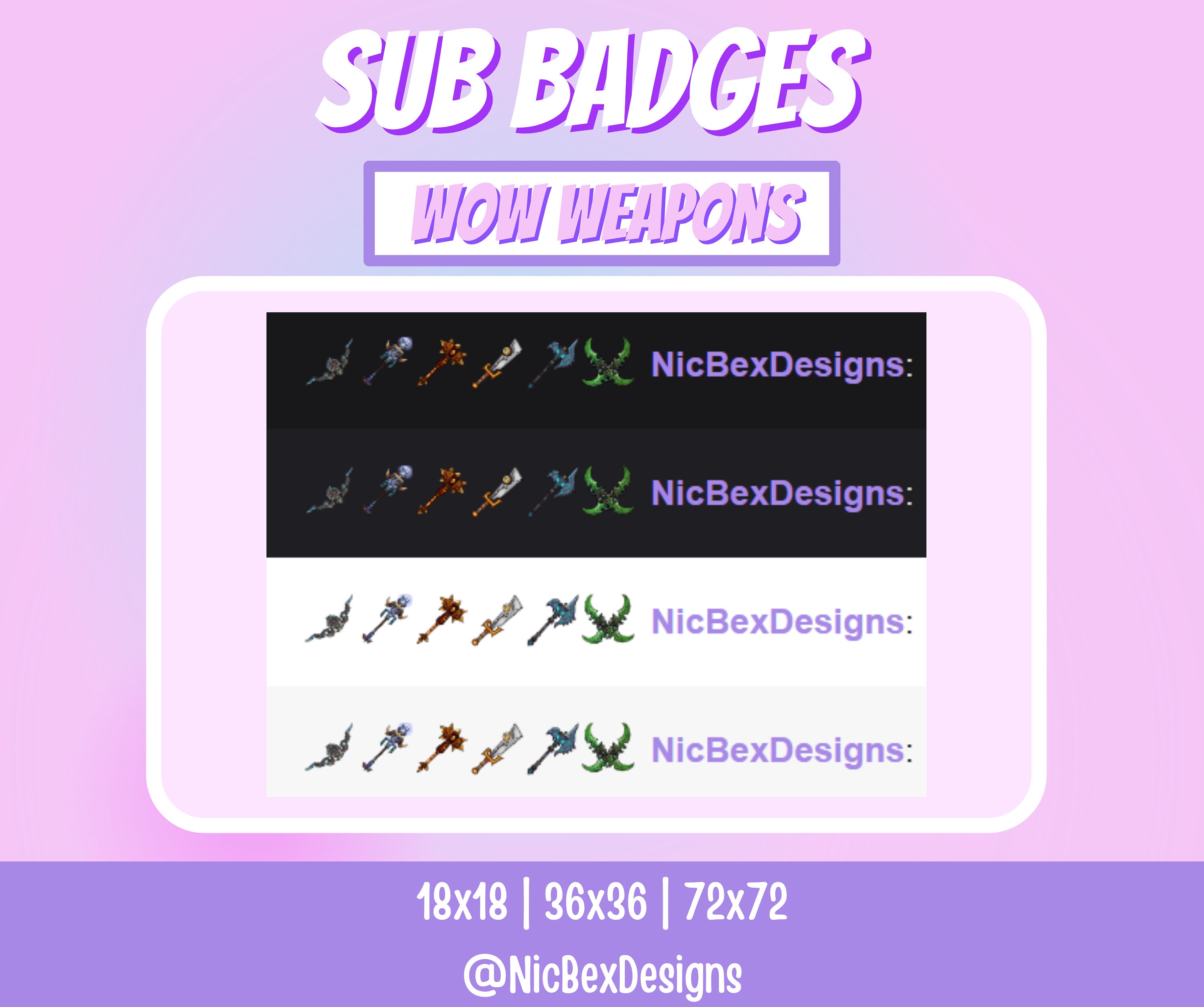 World of Warcraft Twitch Sub Badges & Emotes / Bit Badges / Streamer ...