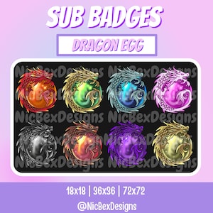 Dragon Egg Twitch Sub Badges / Bit Badges / Streamer / Youtube / Cheer ...
