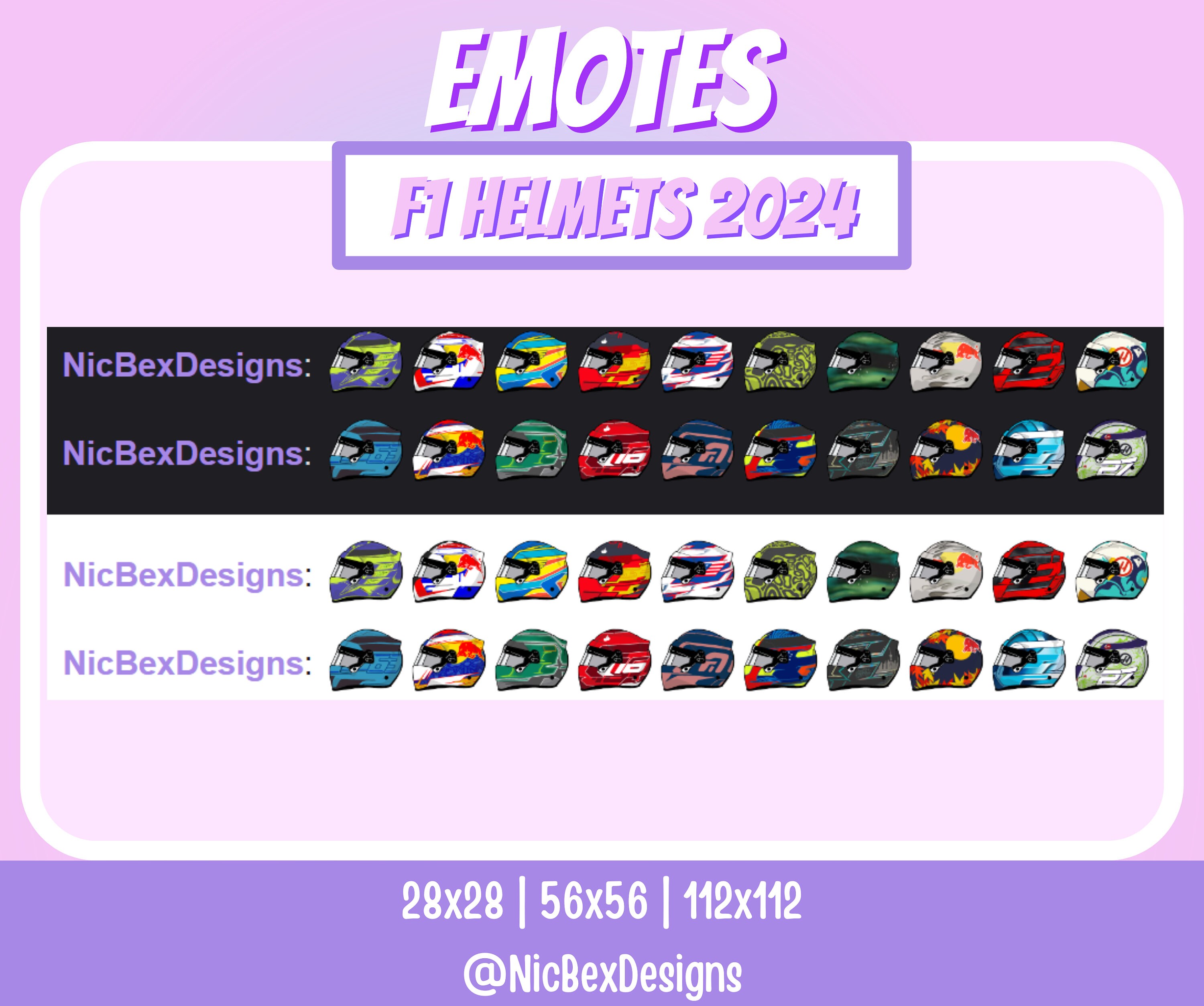 F1 Driver Helmets Twitch Sub Badges & Emotes / Bit Badges / Streamer ...