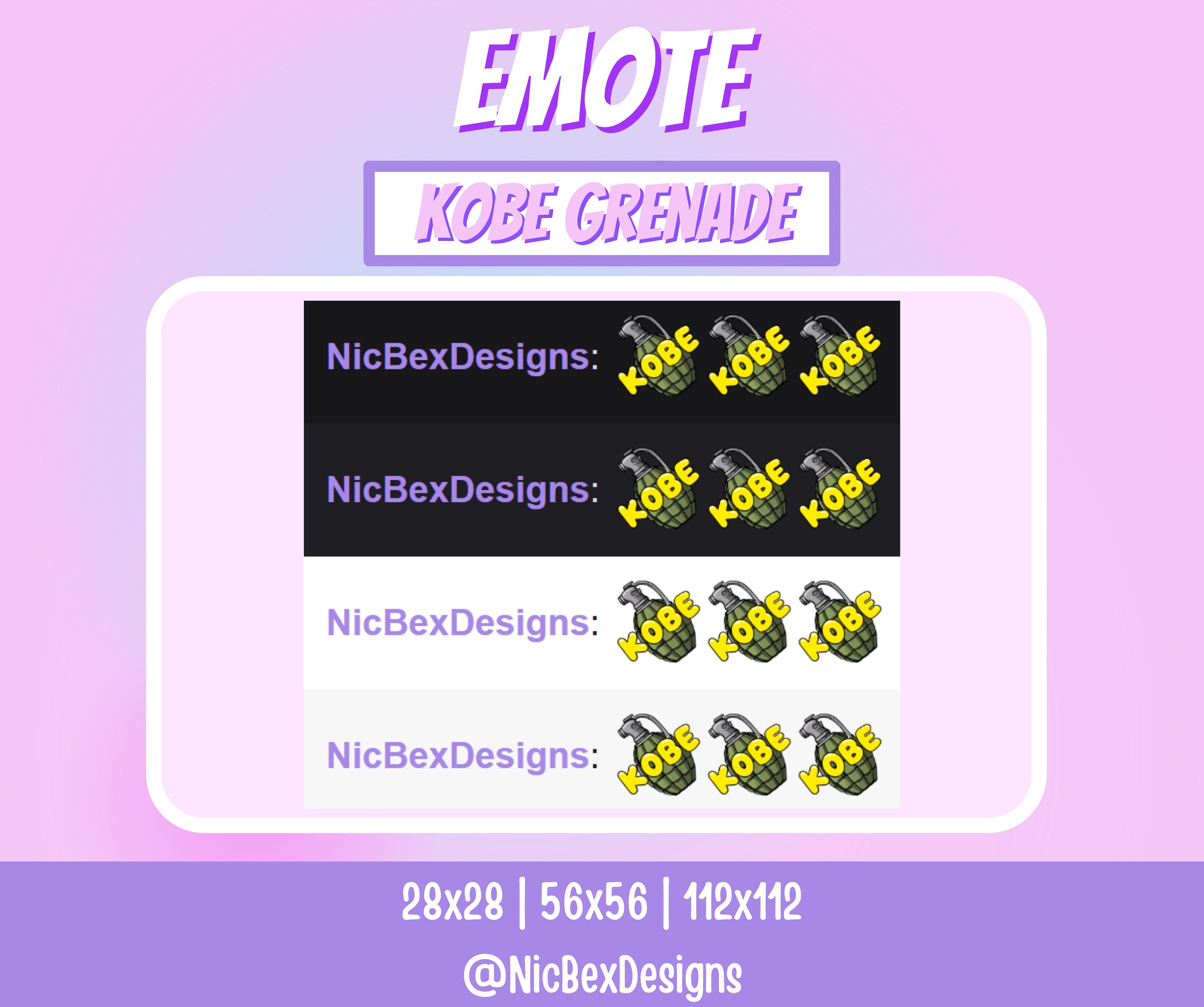 Grenade Twitch Emote / Streamer / Youtube / Kobe Emote / Call of Duty ...