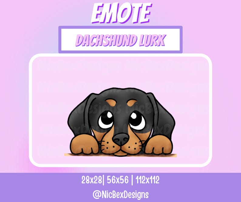 Dachshund Lurk Twitch Emote / Streamer / Youtube / Lurk Stream Emote ...