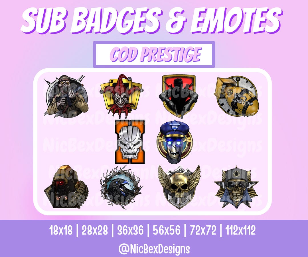 Cod Twitch Sub Badges & Emotes / Warzone Sub Badges / Twitch Stream ...