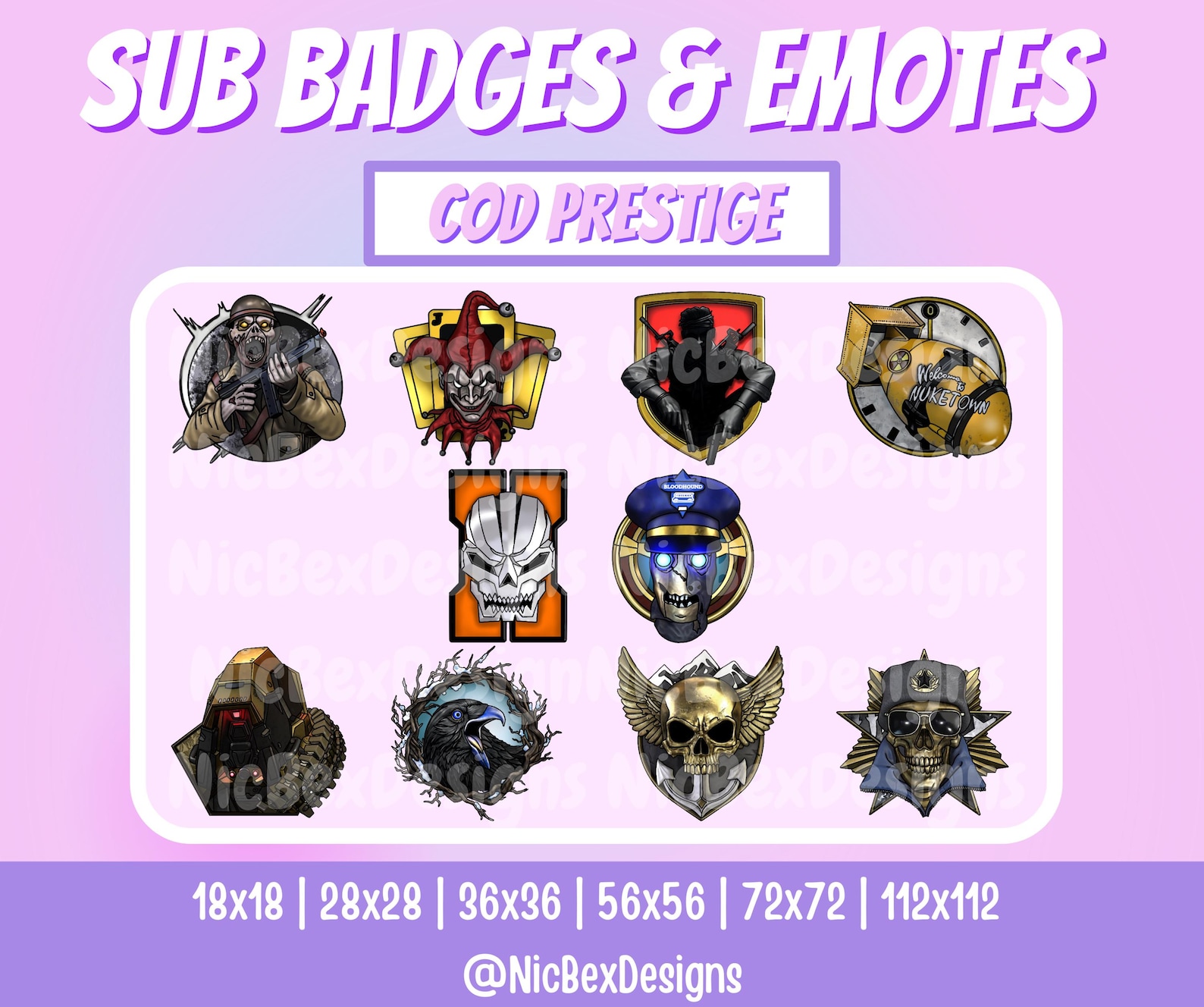 Cod Twitch Sub Badges & Emotes / Warzone Sub Badges / Twitch Stream ...