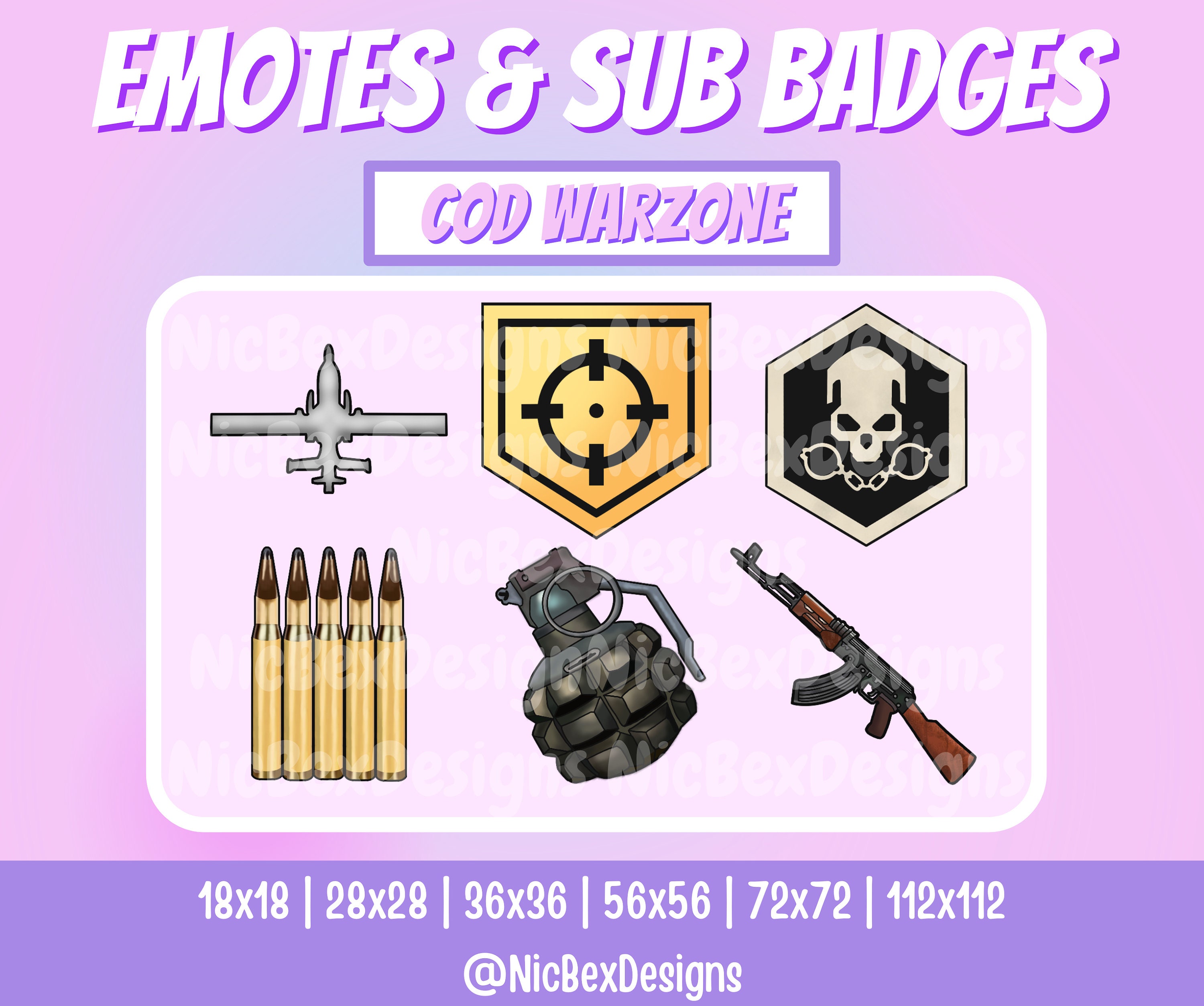 Grenade Twitch Sub Badges / Bit Badges / Streamer / Warzone Sub Badges ...
