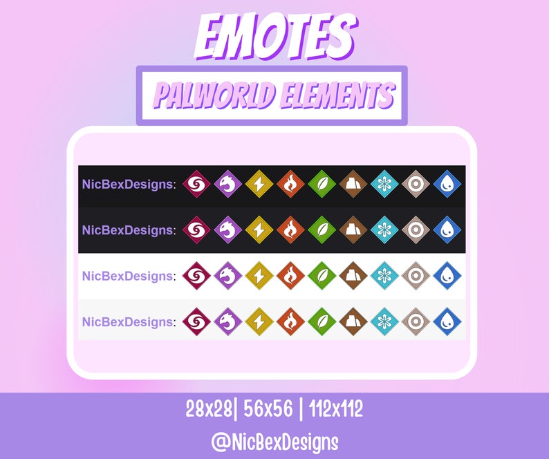 Palworld Twitch Sub Badges & Emotes / Bit Badges / Palworld Elements ...