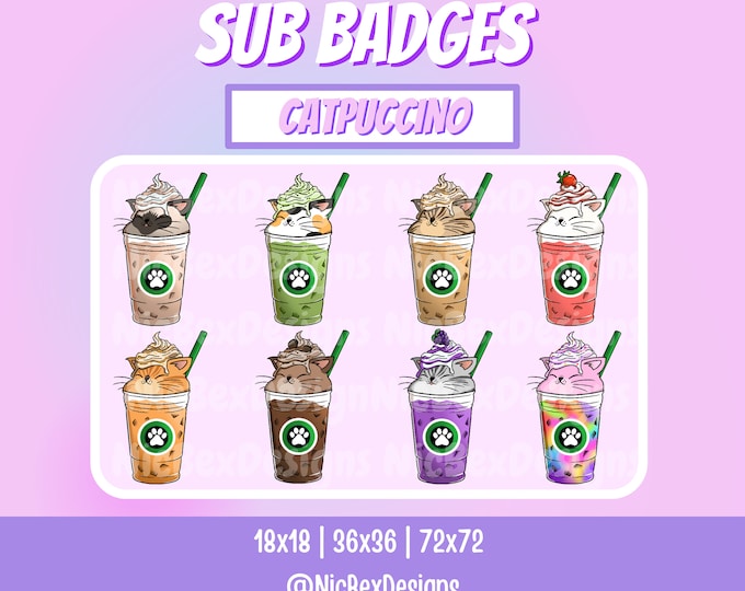 Cute Cat Cafe Badges, Twitch Stream Graphics (10 Pack) - Etsy Canada