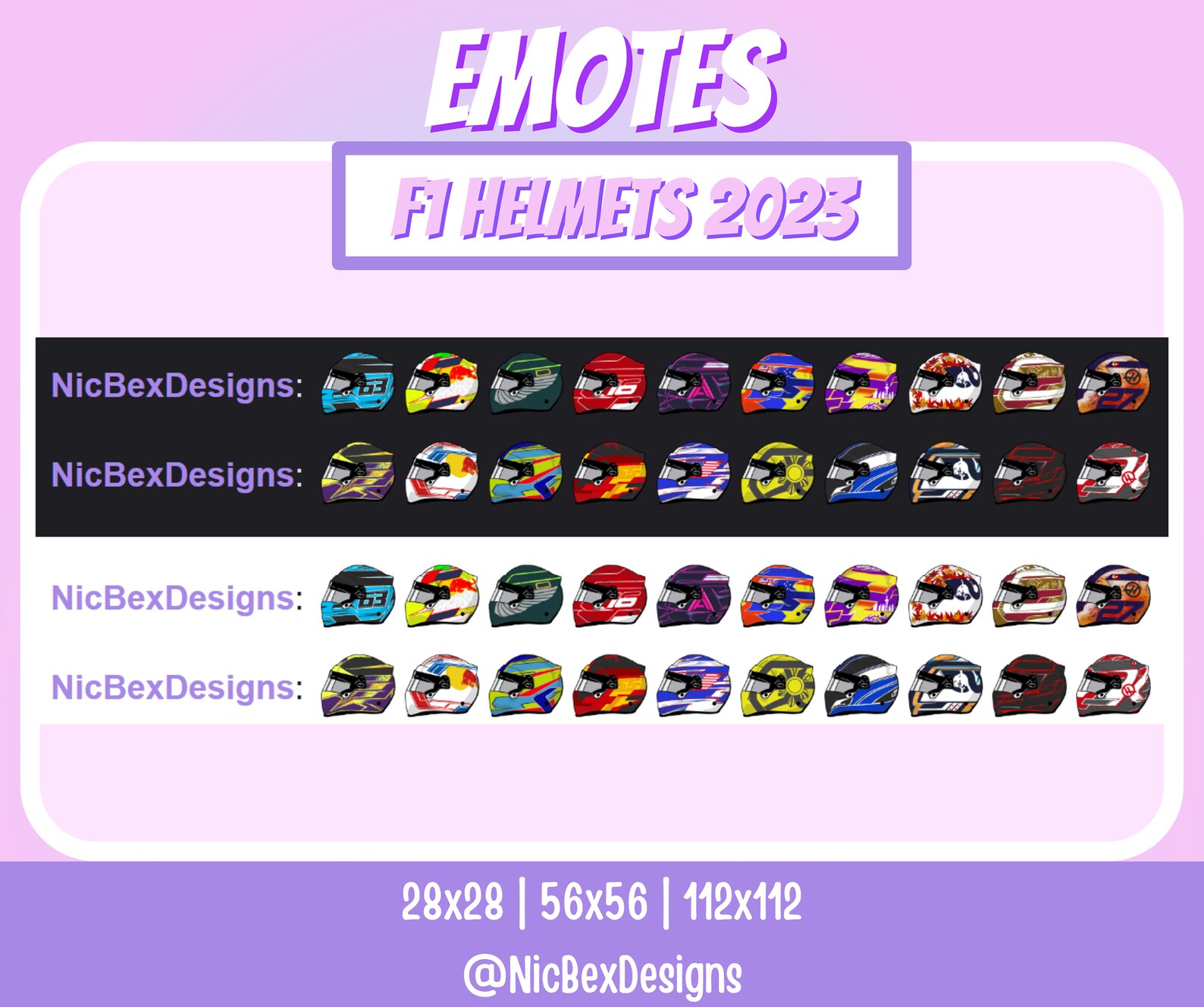F1 Driver Helmets Twitch Sub Badges & Emotes / Bit Badges / Streamer ...