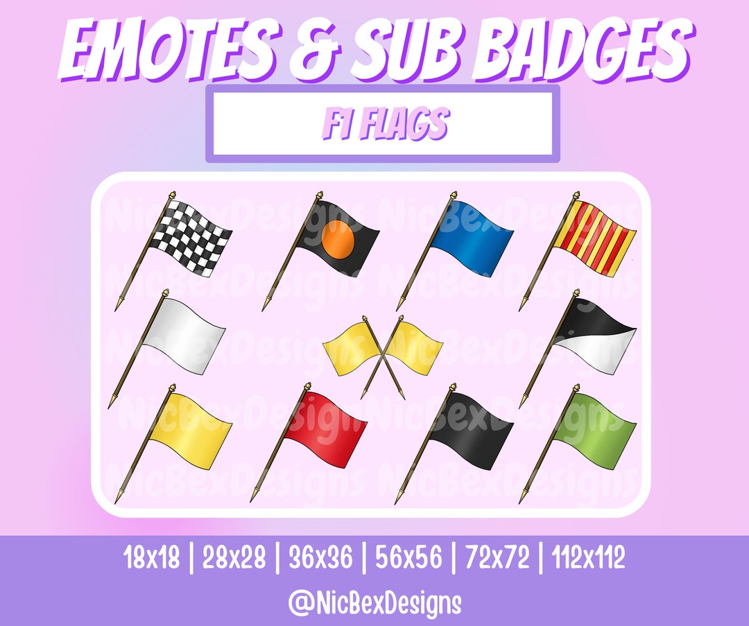 F1 Flag Twitch Sub Badges & Emotes / Bit Badges / Streamer / Youtube ...