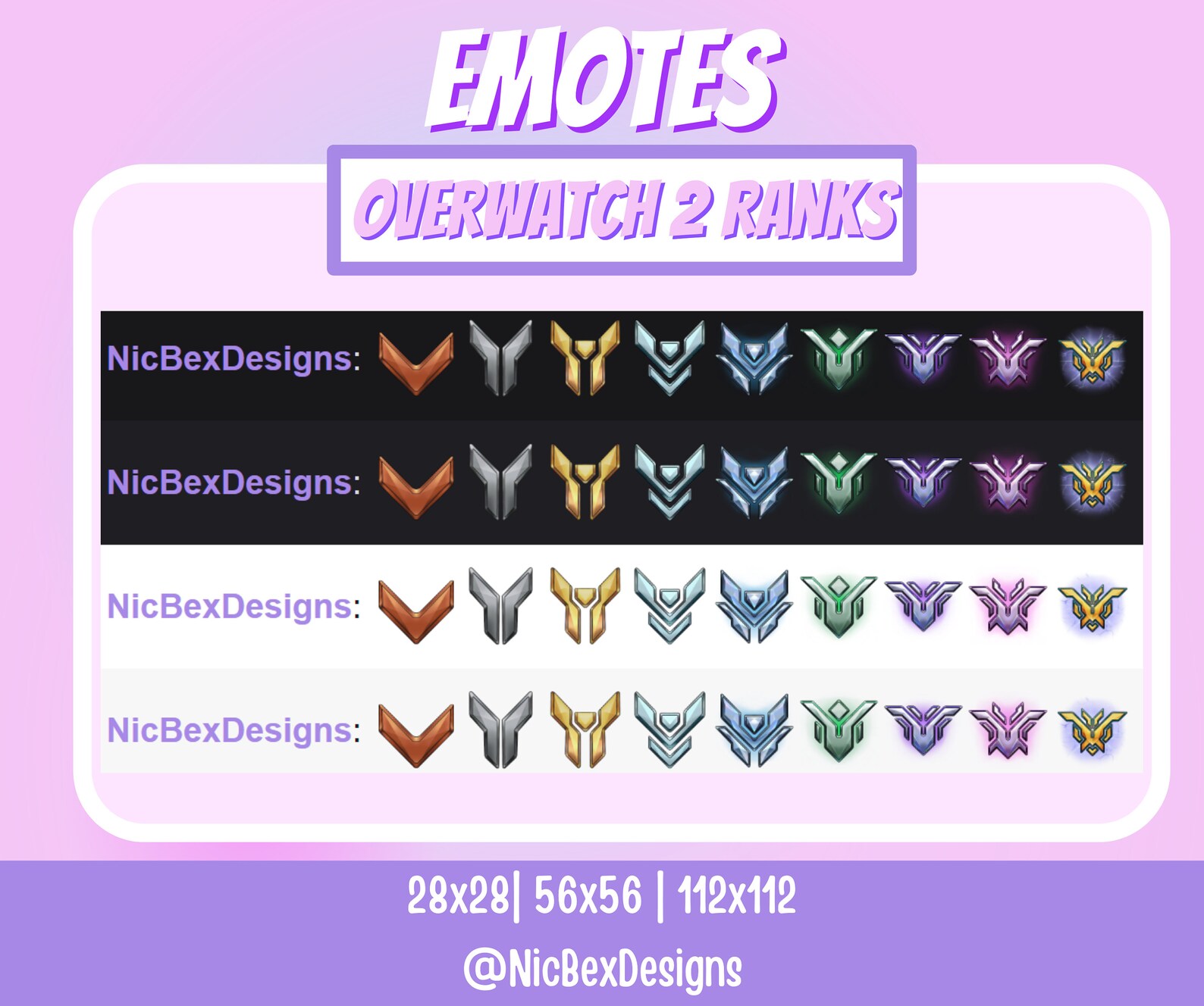 Overwatch 2 Rank Twitch Sub Badges & Emotes / Bit Badges / Streamer ...