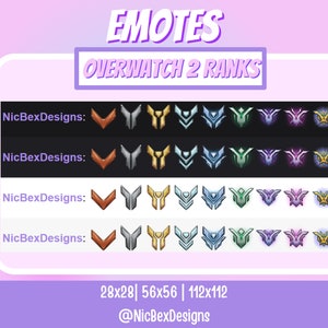 Overwatch 2 Rank Twitch Sub Badges & Emotes / Bit Badges / Streamer ...