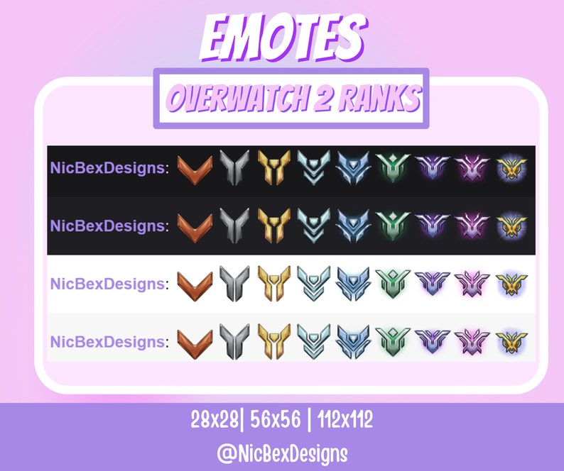 Overwatch 2 Rank Twitch Sub Badges & Emotes / Bit Badges / Streamer ...
