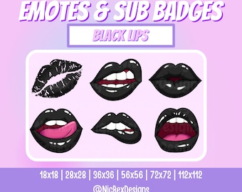 Red Lips Twitch Sub Badges & Emotes / Bit Badges / Youtube / Twitch ...