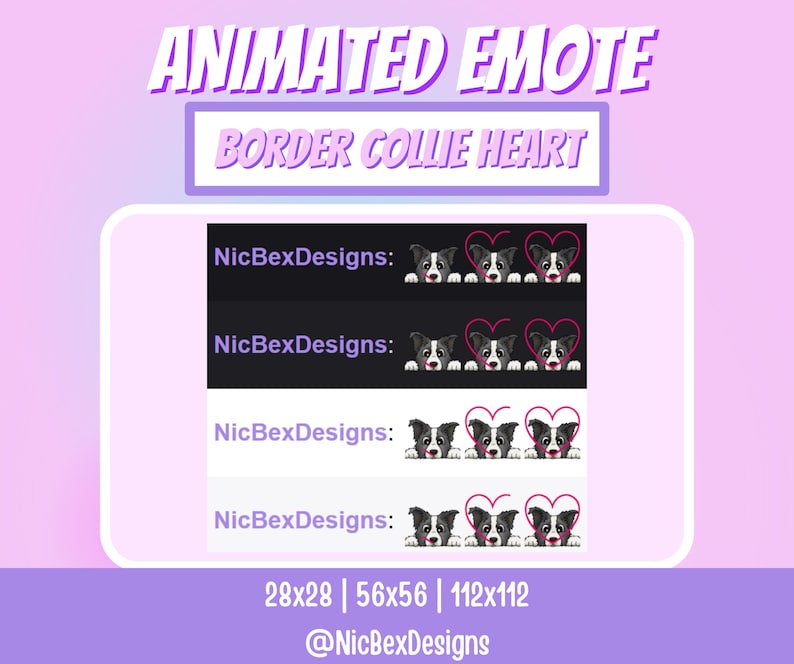 Border Collie Love Twitch Animated Emote / Streamer / Dog Emote ...
