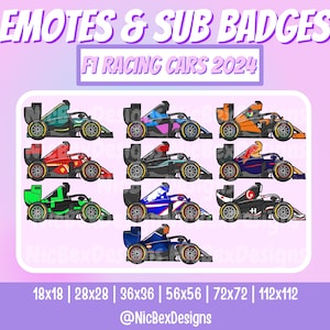 F1 Racing Car Twitch Sub Badges & Emotes / Bit Badges / Streamer ...