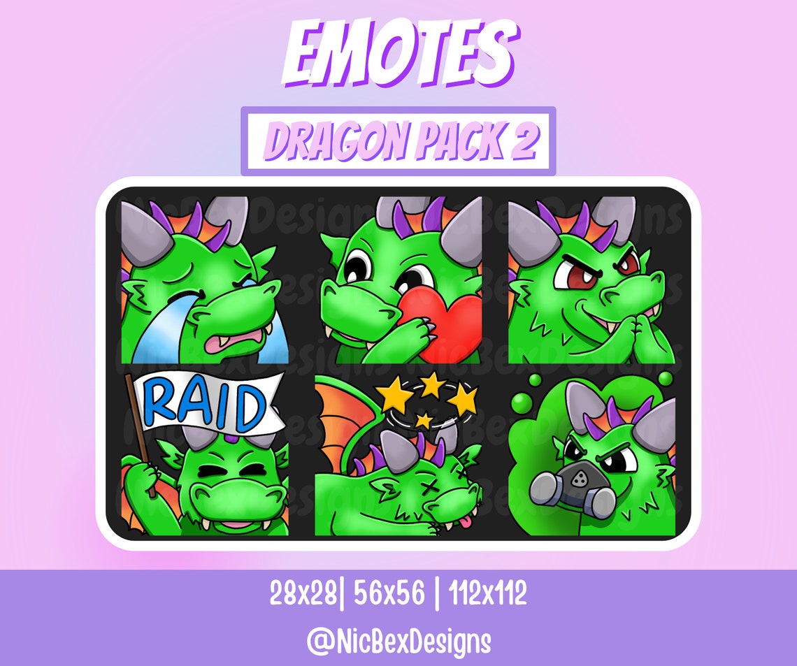 Dragon Twitch Emote Pack / Bit Badges / Streamer / Youtube / Twitch ...