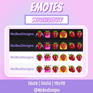 Strawberry Twitch Emotes / Fruit Emote / Streamer / Youtube / Twitch ...