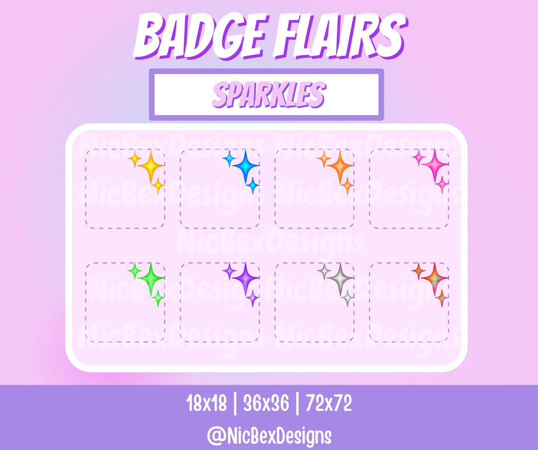 Sparkle Twitch Badge Flairs / Bit Badges / Streamer / Youtube / Cheer ...
