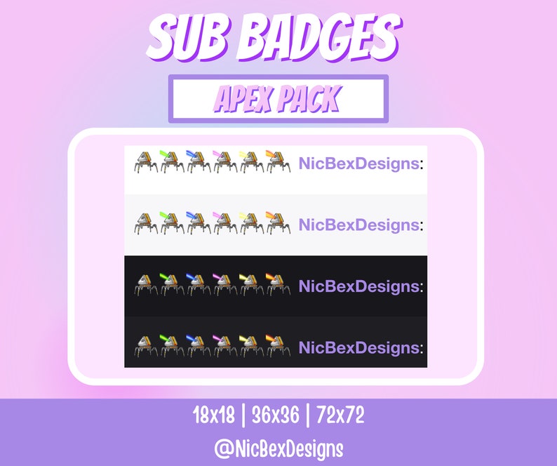 Apex Pack Twitch Sub Badges / Bit Badges / Streamer / Youtube / Cheer ...