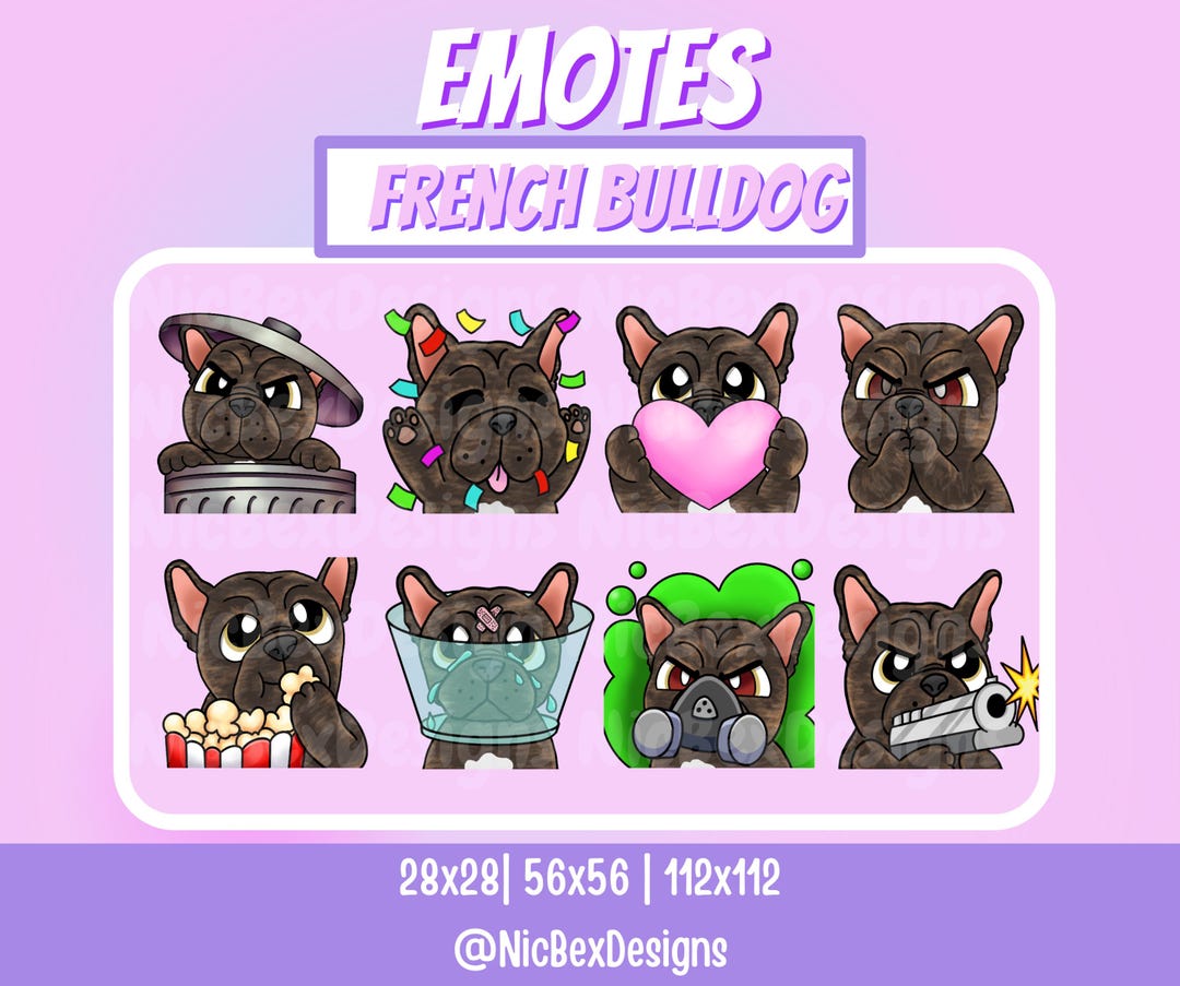 French Bulldog Twitch Emotes / Streamer / Youtube / Bulldog Stream ...