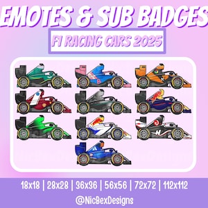 F1 Racing Car Twitch Sub Badges & Emotes / Bit Badges / Streamer ...