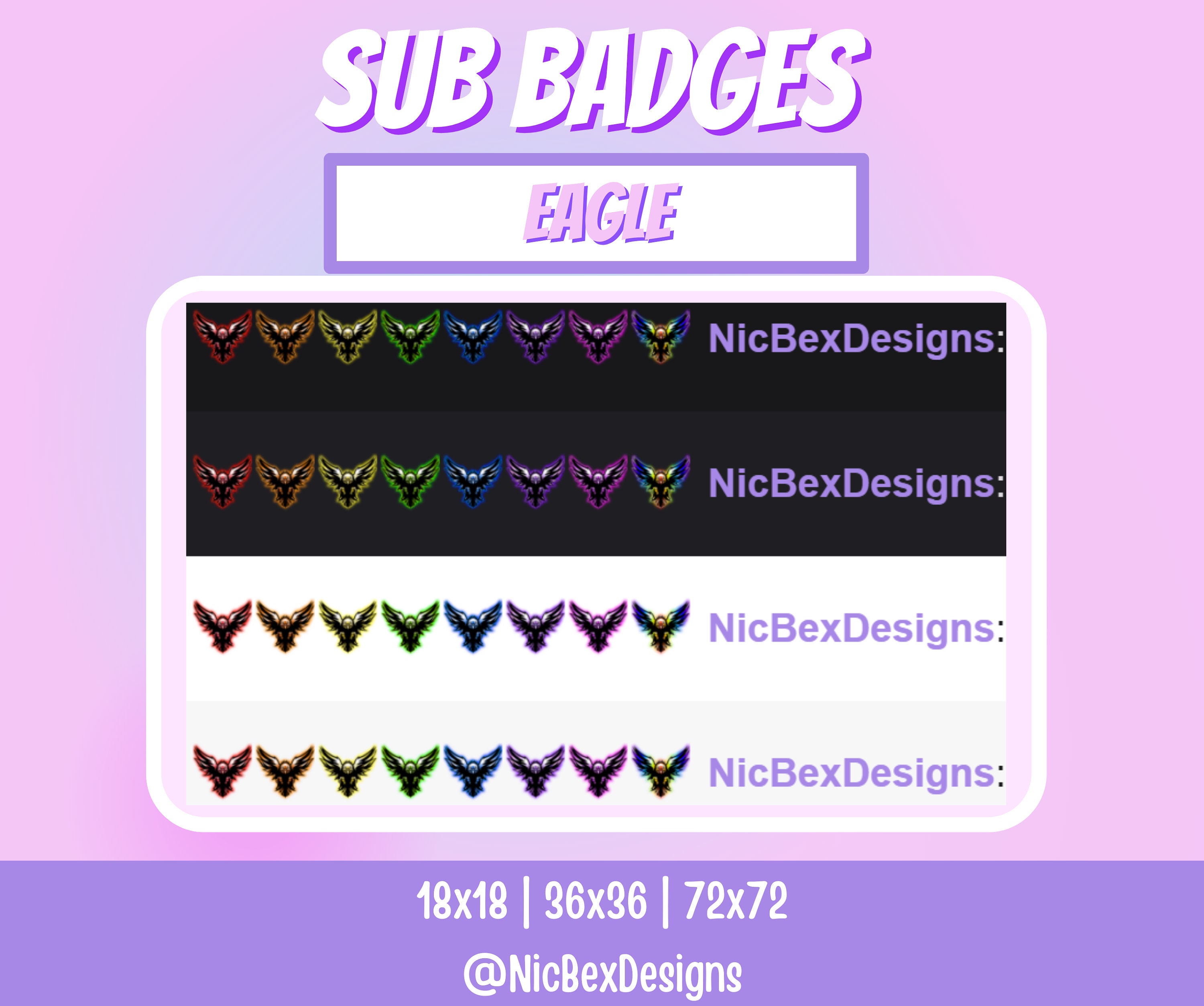 Eagle Twitch Sub Badges / Streamer/ Eagle Sub Badges / Twitch Stream ...