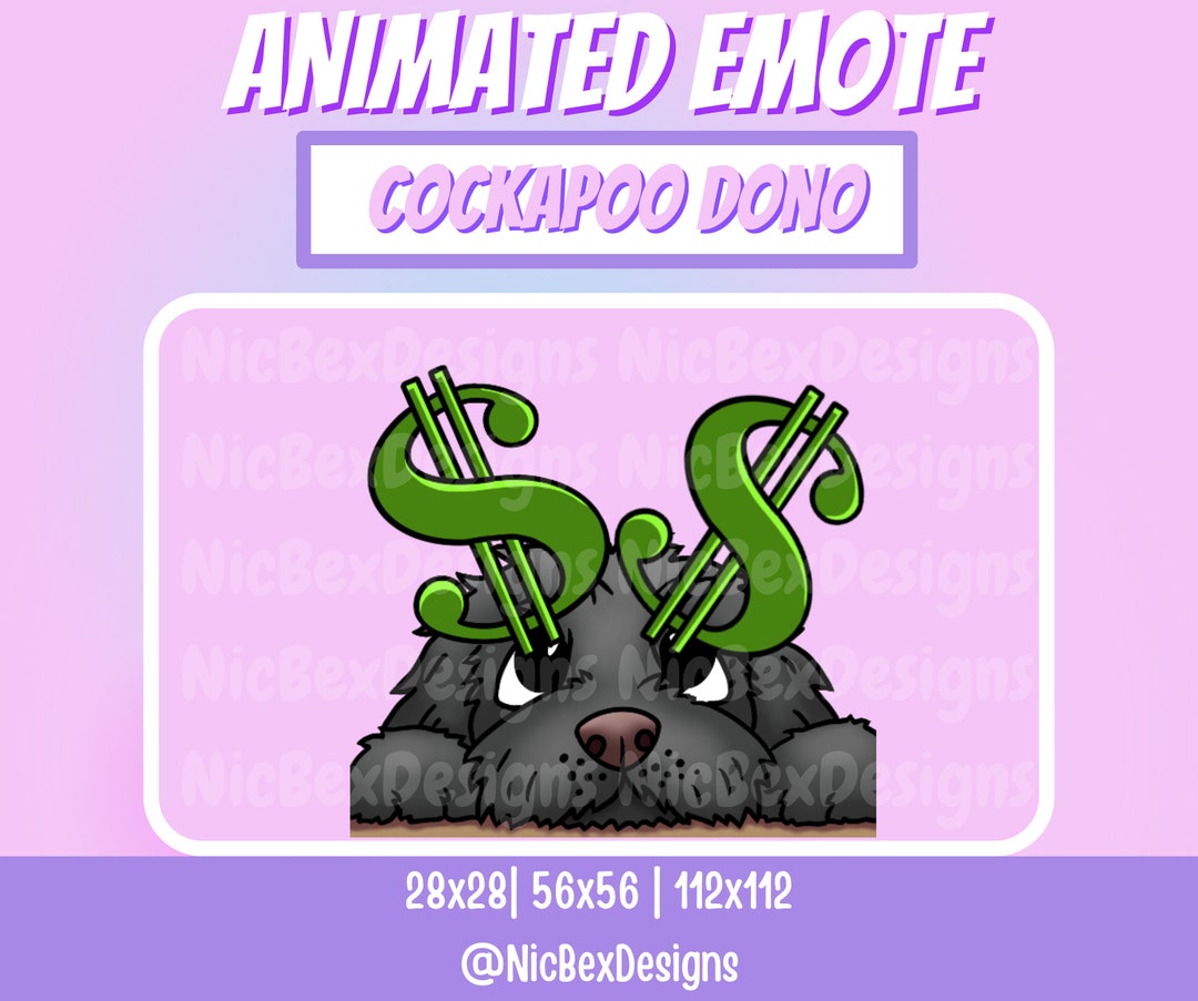 Black Cockapoo Twitch Animated Emote / Streamer / Dog Emote / Donation ...