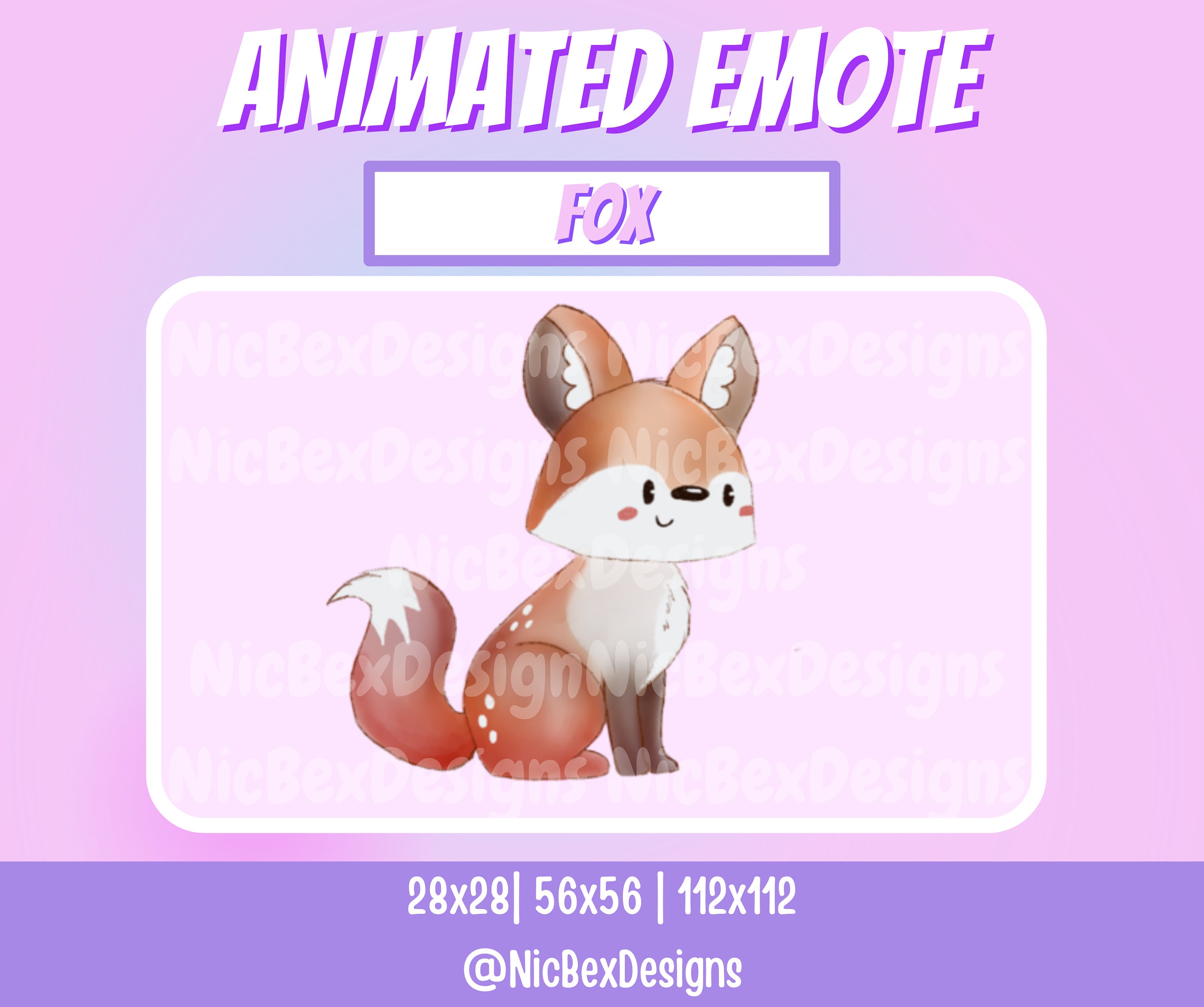 Fox Twitch Animated Emote / Streamer / Youtube / Foxy Emote / Twitch ...