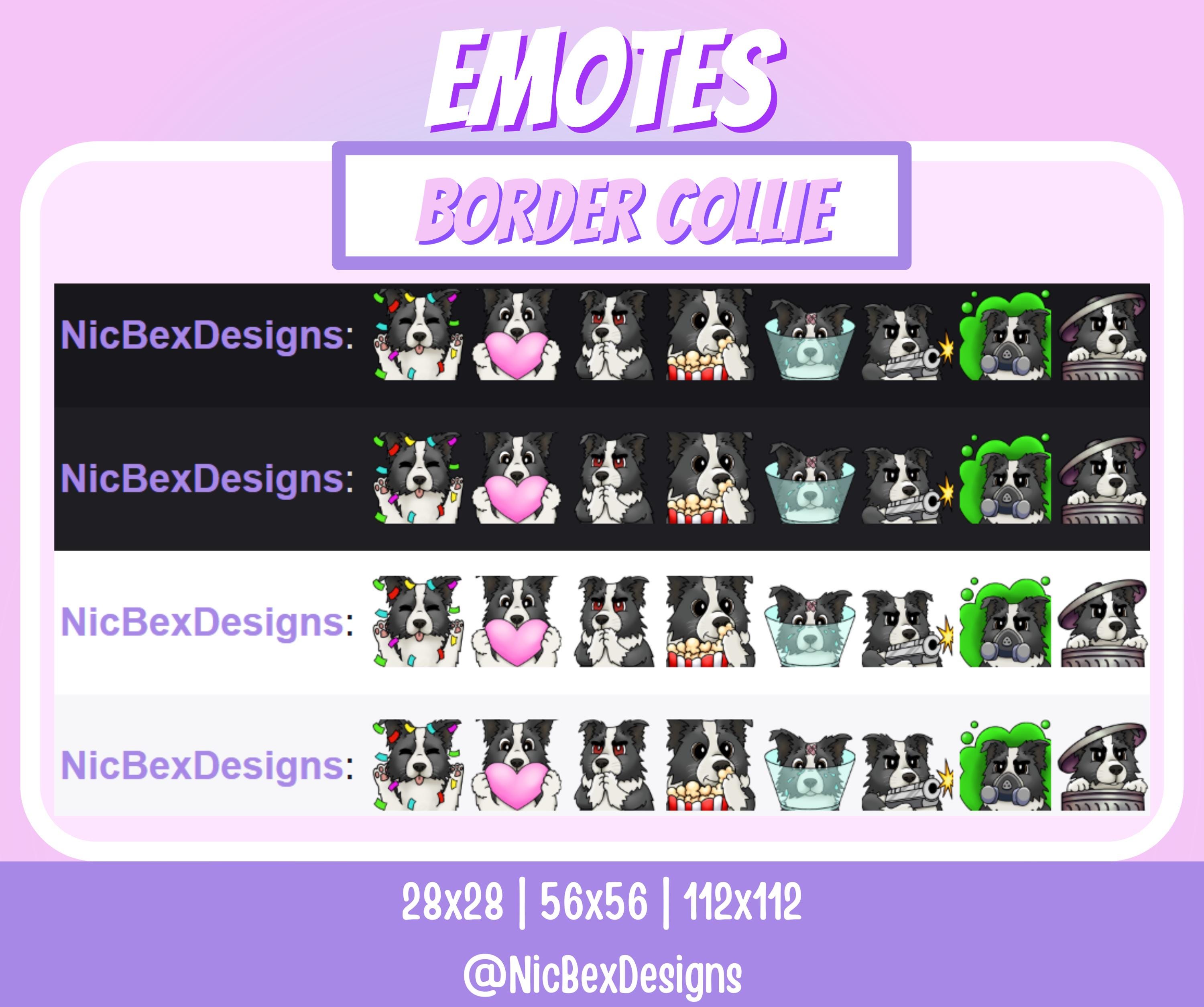 Border Collie Twitch Emotes / Streamer / Youtube / Shepherd Stream ...