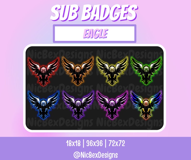 Eagle Twitch Sub Badges / Streamer/ Eagle Sub Badges / Twitch Stream / Sub Badges / Bird Sub ...