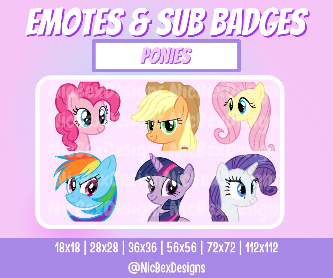 Pony Twitch Sub Badges & Emotes / Bit Badges / Streamer / Youtube ...