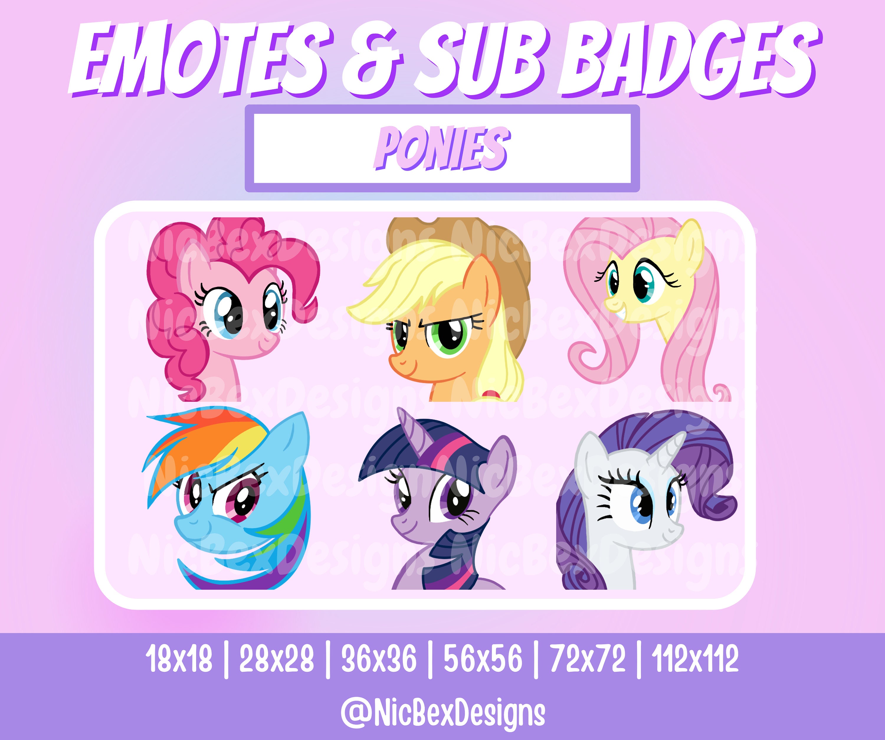 Pony Twitch Sub Badges & Emotes / Bit Badges / Streamer / Youtube ...