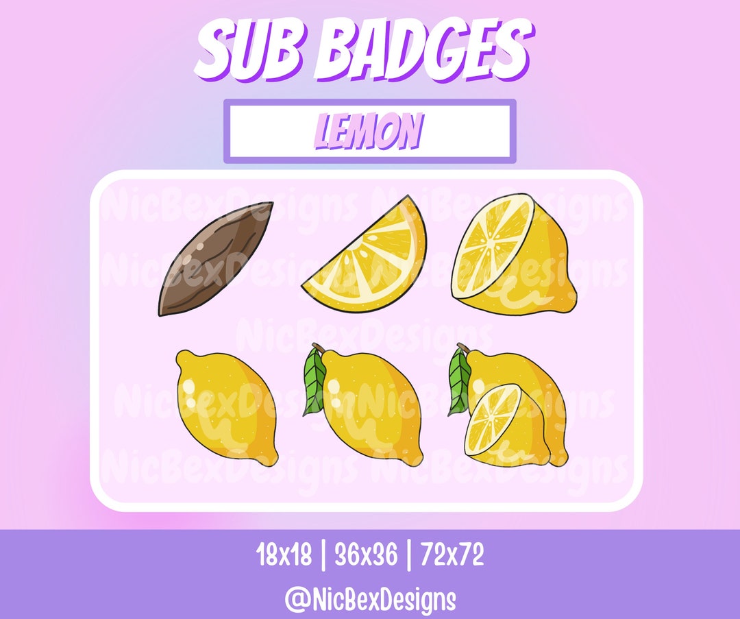 Lemon Twitch Sub Badges / Bit Badges / Streamer / Youtube / Cheer ...