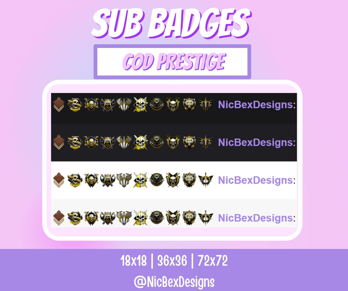 Cod Twitch Sub Badges / Streamer/ Warzone Sub Badges / Twitch Stream ...
