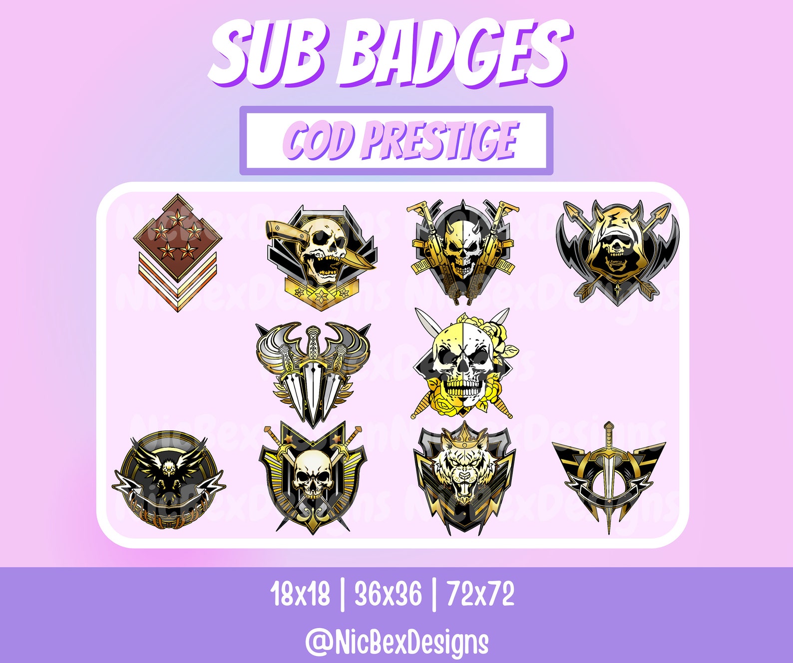 Cod Twitch Sub Badges / Streamer/ Warzone Sub Badges / Twitch Stream ...