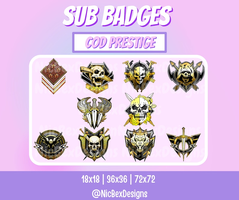 Cod Twitch Sub Badges / Streamer/ Warzone Sub Badges / Twitch Stream ...