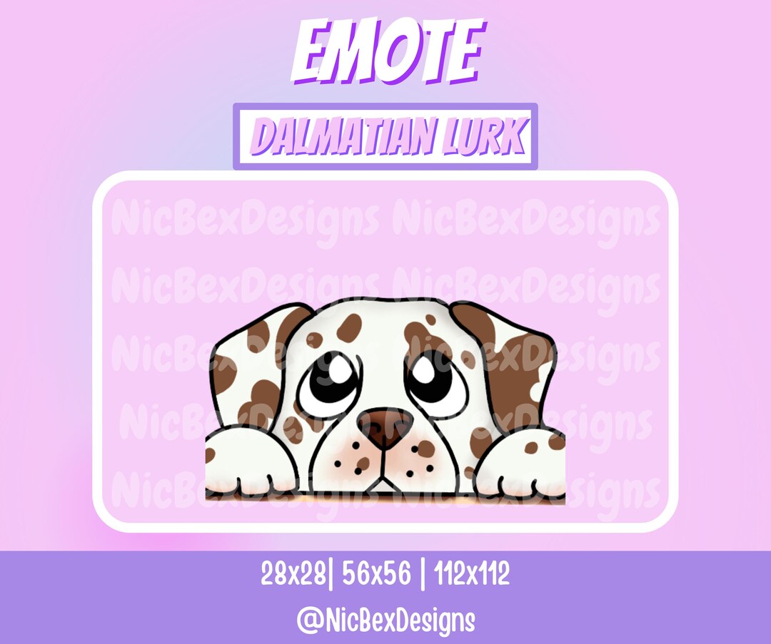 Dalmatian Lurk Twitch Emote / Streamer / Youtube / Dog Emote / Dog ...