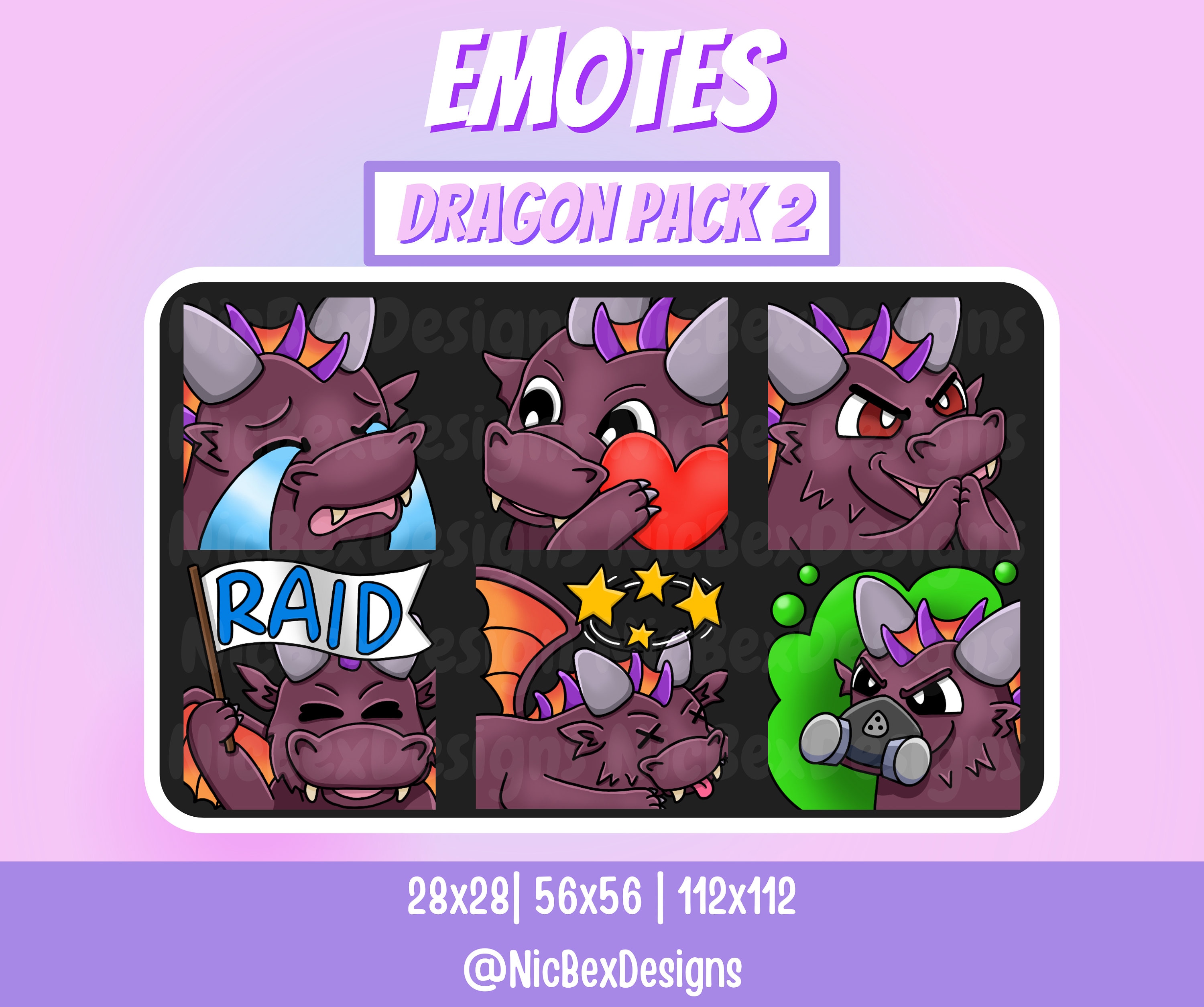 Dragon Twitch Emote Pack / Bit Badges / Streamer / Youtube / Twitch ...