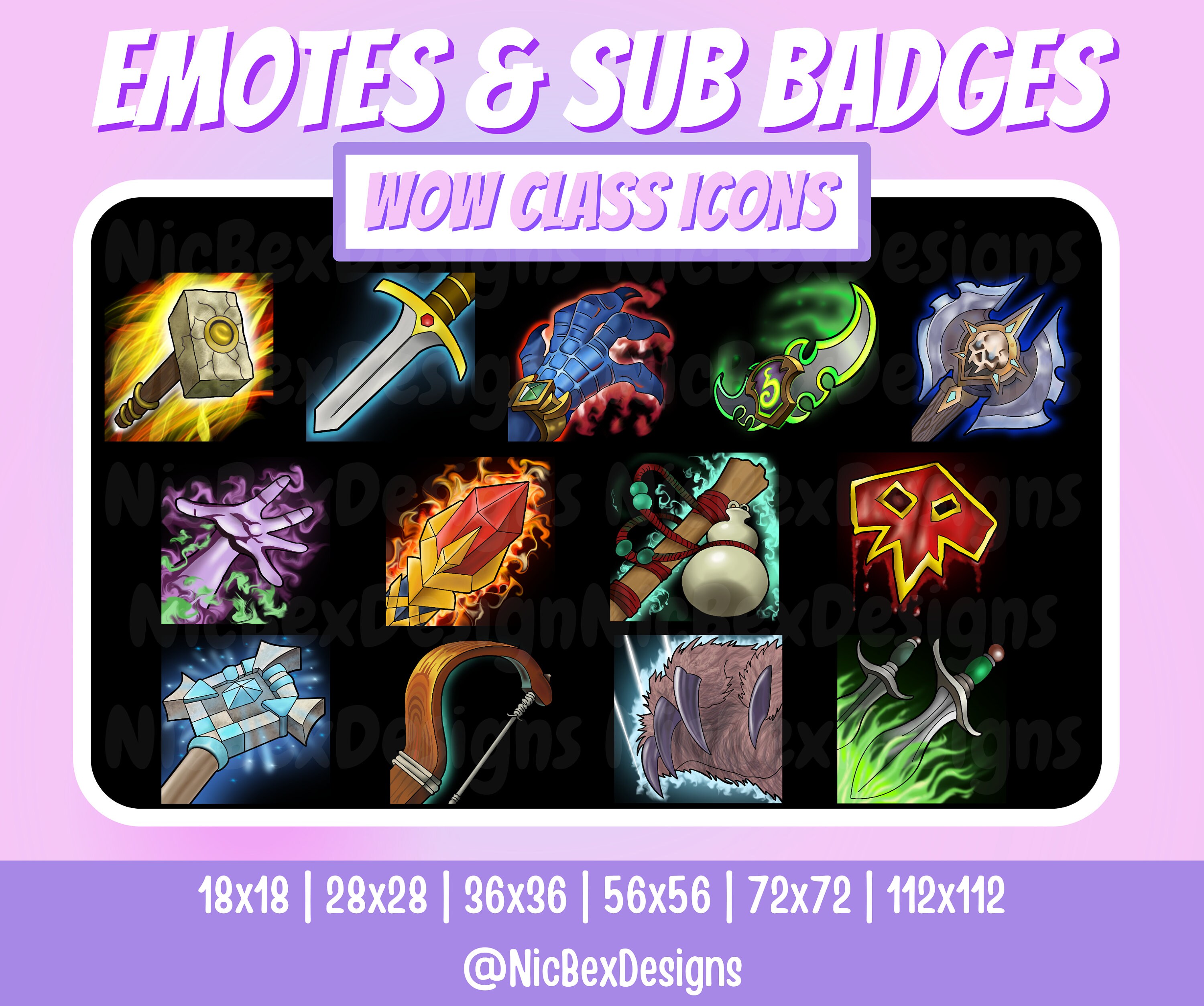 World of Warcraft Twitch Sub Badges & Emotes / Bit Badges / - Etsy