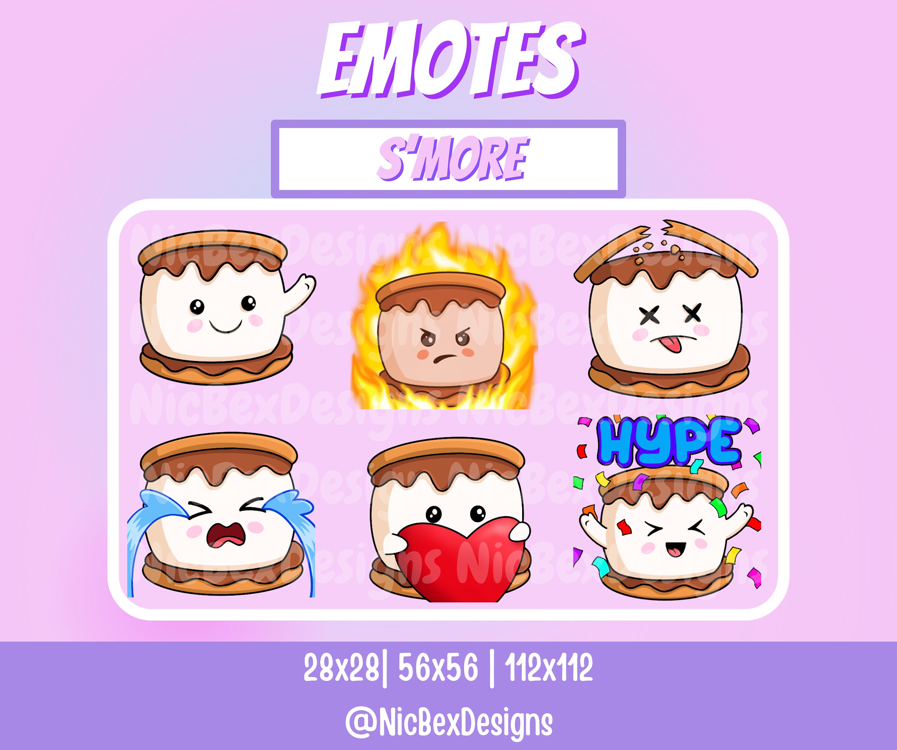 S'more Twitch Emotes / Camping Emote / Streamer / Youtube / Twitch ...