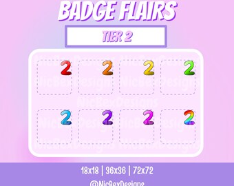 Tier 2 Twitch Badge Flairs / Bit Badges / Streamer / Youtube / Cheer ...
